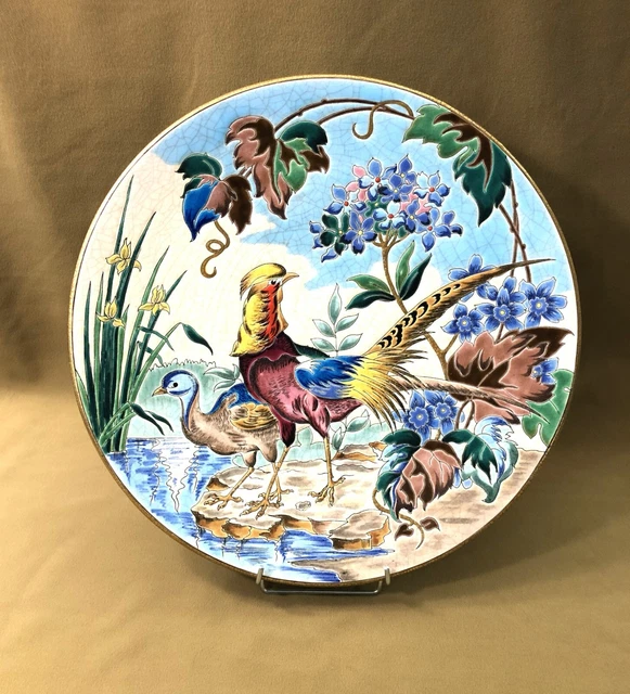 GRAND PLAT MURAL en émaux de LONGWY signé 37 cm RUISSEAU par Paul ...
