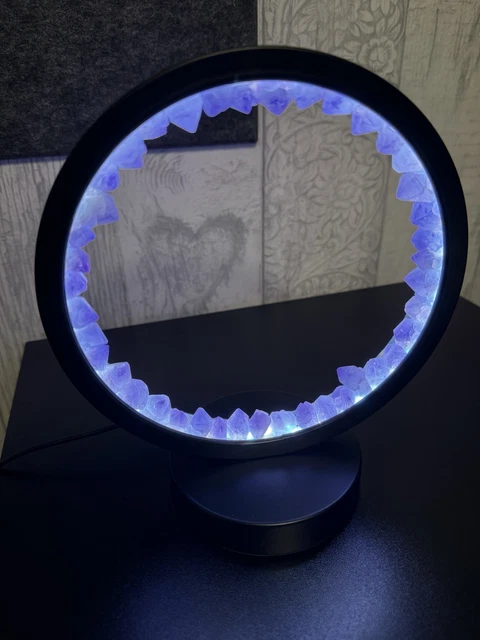 VALUE LIGHTS AMETHYST Crystal Ring Table Lamp - LED Geode Halo Light ...