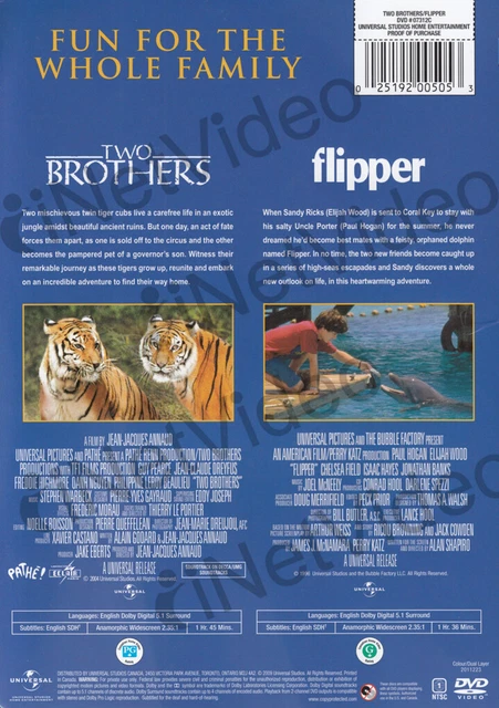 TWO BROTHERS / Flipper (Double Feature) (Dvd) $9.99 - PicClick CA