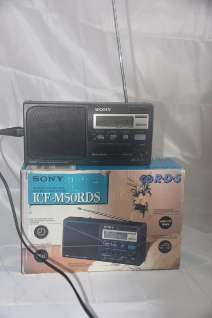 VINTAGE SONY DIGITAL ICF-M50RDF Portable Radio FM LW RDS Retro Tech ...