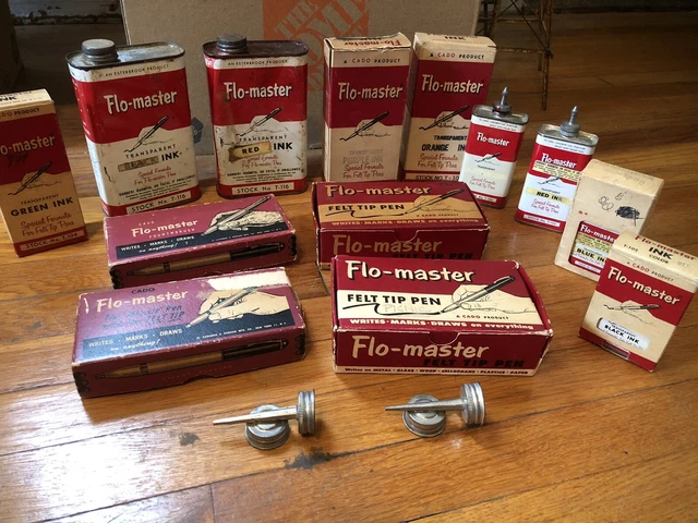 VINTAGE FLO-MASTER INKS and pens LOT of 15 items $299.99 - PicClick
