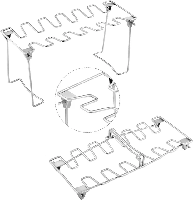 CHICKEN LEG AND Wing Rack for Grill Smoker Oven - Easy to Use 12 Slots ...