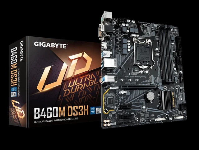 GIGABYTE B460M DS3H MicroATX LGA1200 Comet Lake Motherboard with Backplate £89.99 - PicClick UK