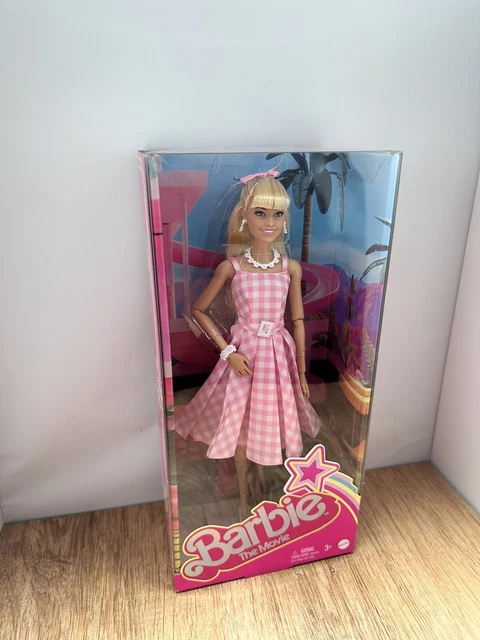BARBIE THE MOVIE Star Margot Robbie Doll in Pink Gingham Checkered ...