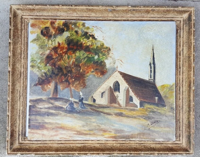 TABLEAU ANCIEN HUILE sur toile signé M.Comte EUR 56,00 - PicClick FR