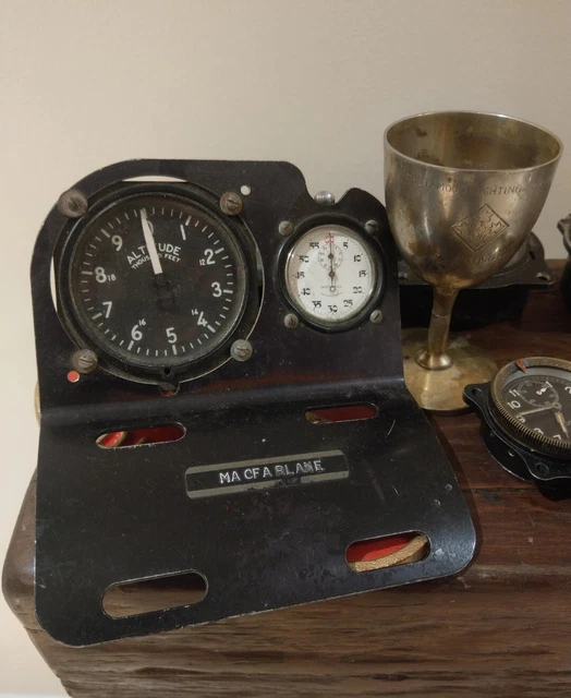 WW2 VIETNAM ERA sky diving altimeter and timer with travel goblet from ...