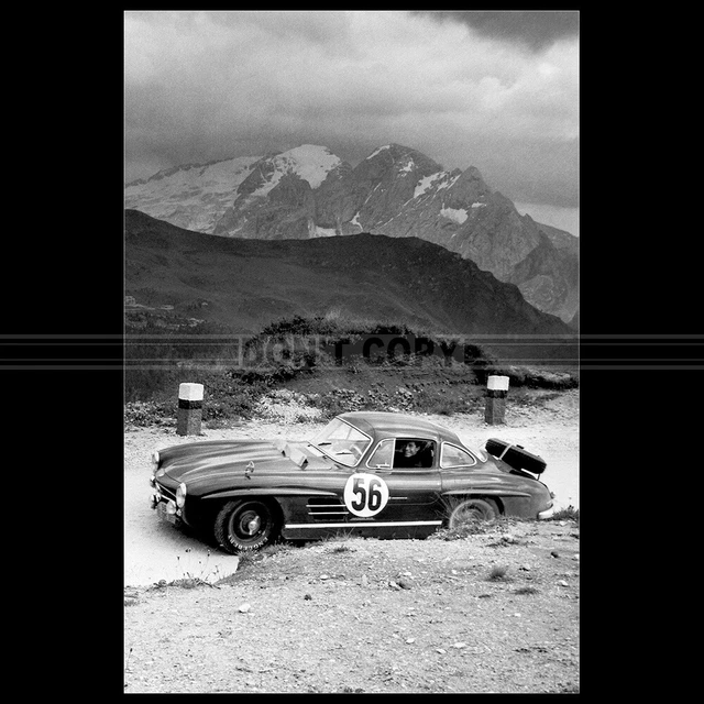 PHOTO A.021363 MERCEDES 300 SL OLIVER GENDEBIEN LIEGE ROME LIEGE RALLY ...