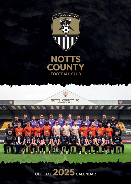 NOTTS COUNTY FOOTBALL Club Official 2025 A3 Wall Calendar £13.99 ...
