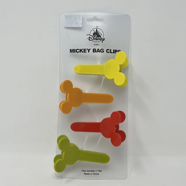 DISNEY PARKS CITRUS Mickey Mouse Icon Chip Bag Clips SET OF 4 BRAND NEW ...