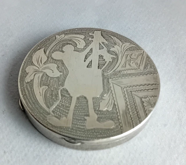POUDRIER ANCIEN EN argent ciselé d'un Mickey EUR 50,00 - PicClick FR