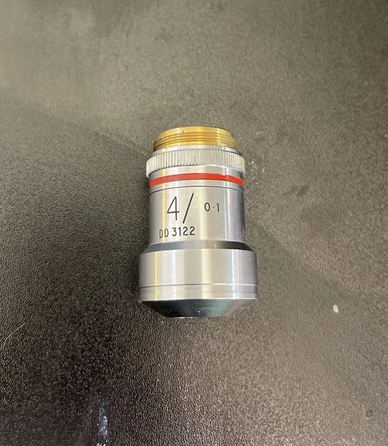 VICKERS ENGLAND MICRO plan 4X 4/0.1 DD3122 Microscope Objective Dark ...