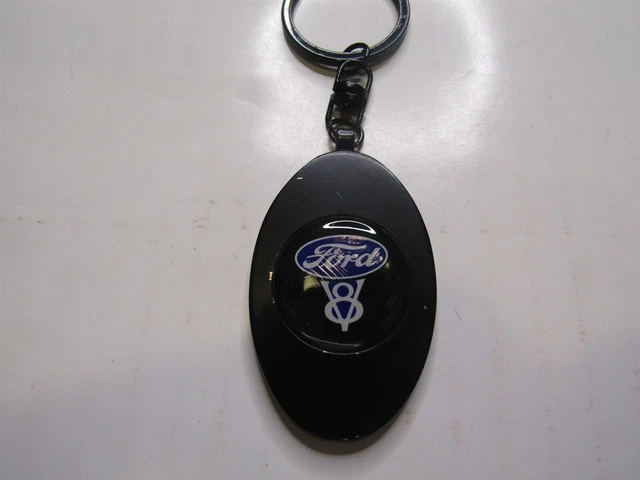 1930'S - 1950'S FORD V8 ENGINE V8 OVAL Ford LOGO KEYCHAIN KEYRING METAL ...