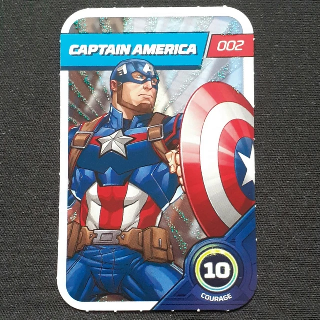 CARTE MARVEL BRILLANTE LECLERC 2023 - Captain America - N°2 - Défie Tes ...