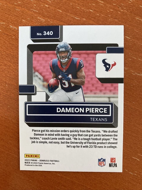 DAMEON PIERCE RED Press Proof Rated Rookie 2022 Panini Donruss #340 ...