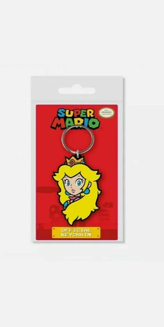 NINTENDO SUPER MARIO Princess Peach 2d Rubber Keyring Keychain Official ...