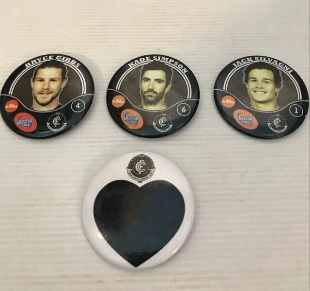 4 X AFL Carlton Football Club,Bryce Gibbs,Kade Simpson,Jack Silvagni ...