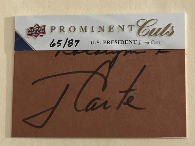 2009 UPPER DECK Prominent Cuts Jimmy Carter Auto U.S. President 65/87 ...