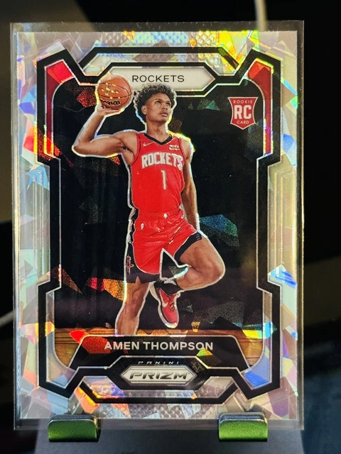 2023-24 PANINI AMEN Thompson Rookie Cracked Ice Prizm SP Rockets NBA ...