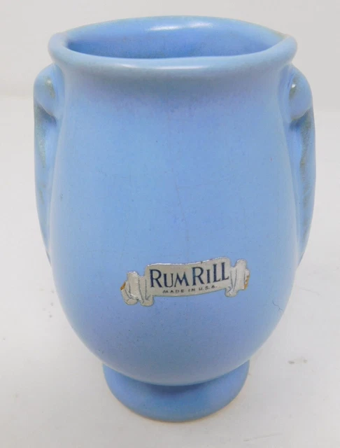 RUMRILL ART POTTERY Grecian Vase 4.5" Orig Silver Label 1930 Art Deco ...