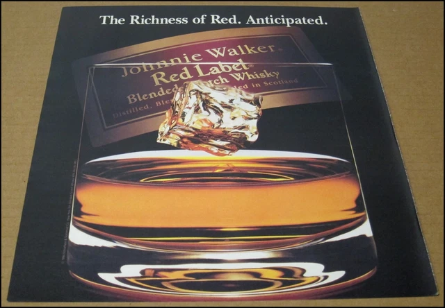 1994 JOHNNIE WALKER Red Label Whisky Print Ad 10" x 12" Advertisement ...