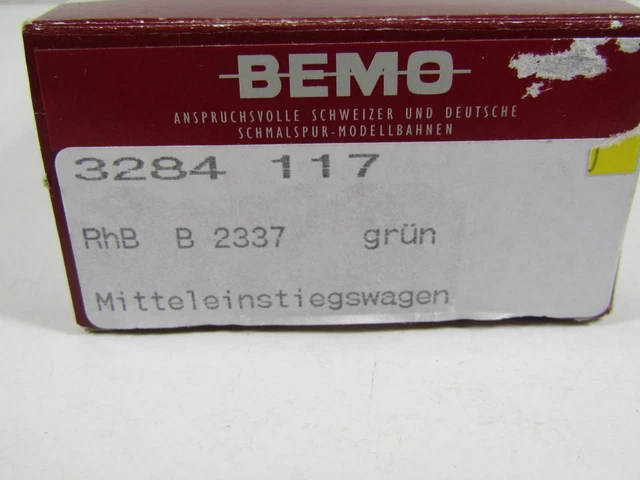 BEMO 3284 117 - BOGIE 2ND CLASS COACH - RhB GREEN - VG BOXED COND - HOm ...