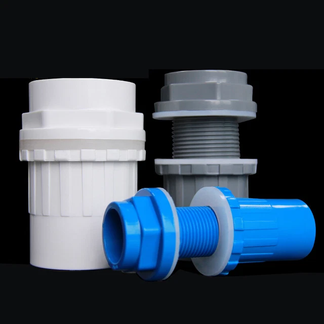 PVC FISH TANK Water Pipe Connector Aquarium Inlet Outlet Fitting Joint ...