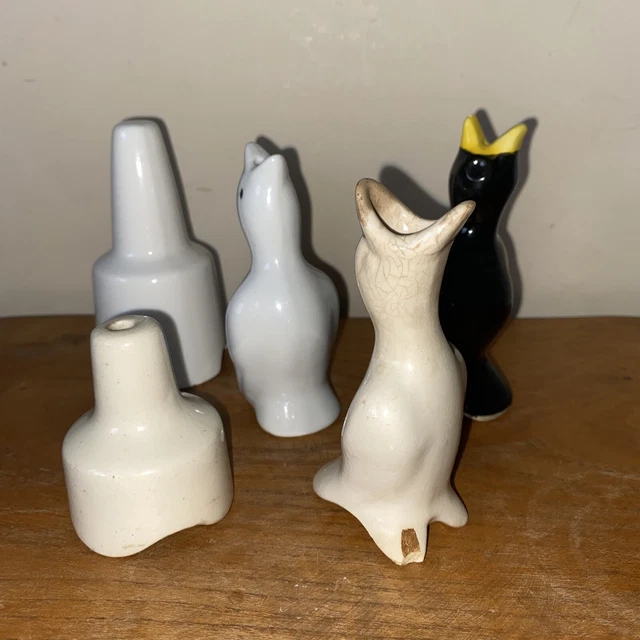 5 VINTAGE PIE Funnels 1 Blackbird/ 2 White Birds/ 2 Chimneys Some ...