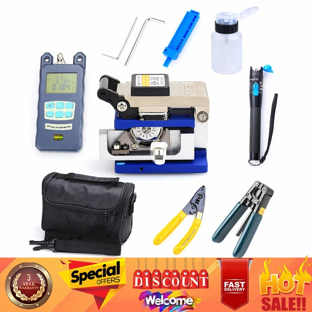 FIBER OPTIC FTTH Tool Kit FC-6S Cutter Cleaver Optical Power Meter ...