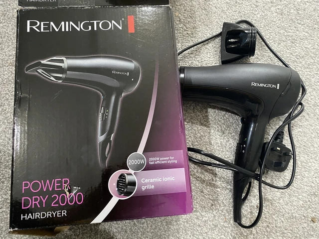 REMINGTON POWERFUL CERAMIC Ionic Hair Dryer 2000 W - Black (D3010 ) £15.00 - PicClick UK