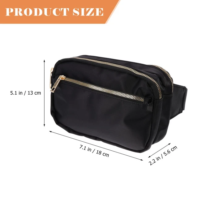 PORTABLE BLACK NYLON Fanny Pack Waist Bag For Women Travel Running Belt ...