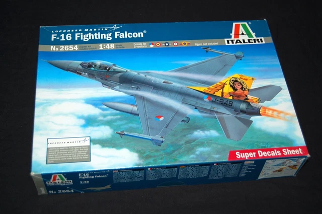 ITALERI 1/48 SCALE Lockheed Martin F-16A Fighting Falcon Model Kit £5. ...