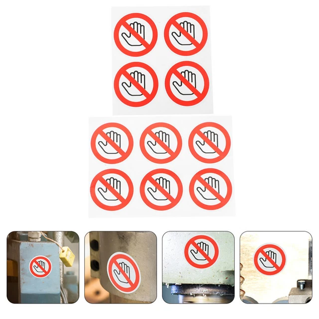10 PCS DONT Touch Label Sticker Warning Labels against Mechanical ...