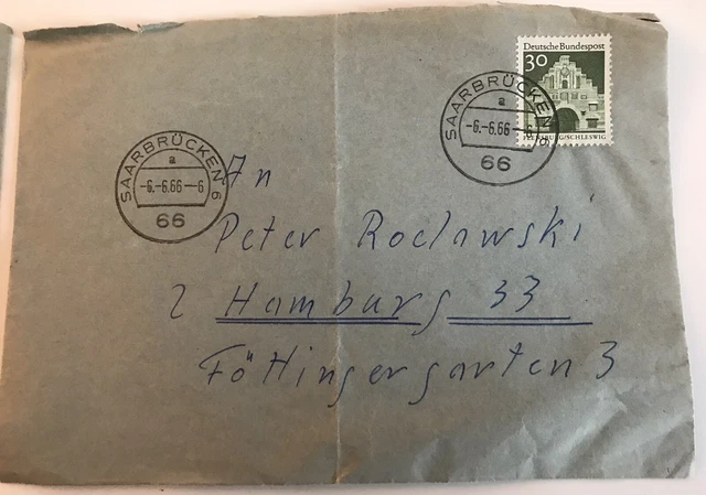 POSTSTEMPEL DES JAHRHUNDERT 6.6.66, Saarbrücken Und Frankfurt Am Main ...