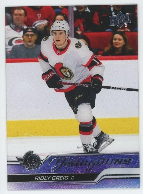 2023-24 UPPER DECK SERIES 1 Ridley Greig YOUNG GUNS RC ROOKIE CLEAR CUT ...