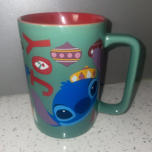 DISNEY STORE STITCH Christmas Themed Mug Lilo & Stitch - Large Green ...