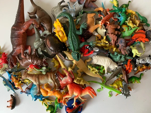 VINTAGE SMALL PLASTIC Dinosaur Animals Figures & Toys Bulk Lot $30.00 ...