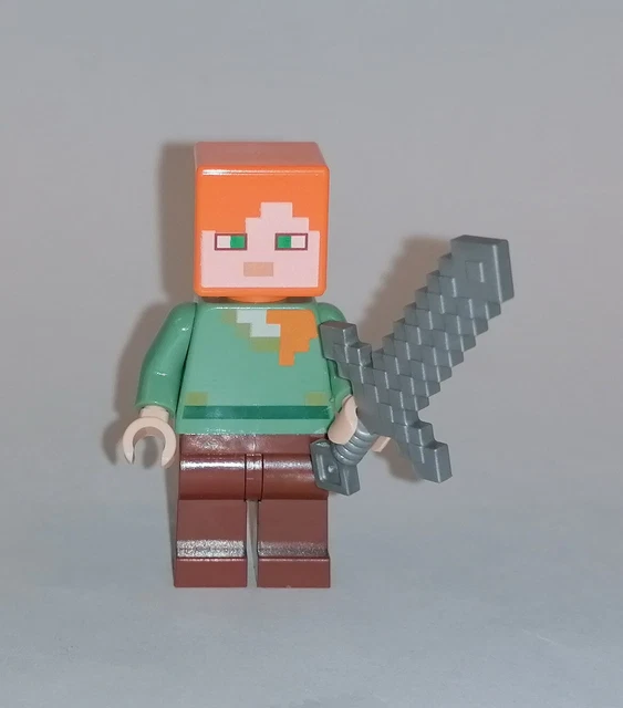 LEGO MINECRAFT - Alex mit Schwert - Figur Minifig Steve Creeper ...