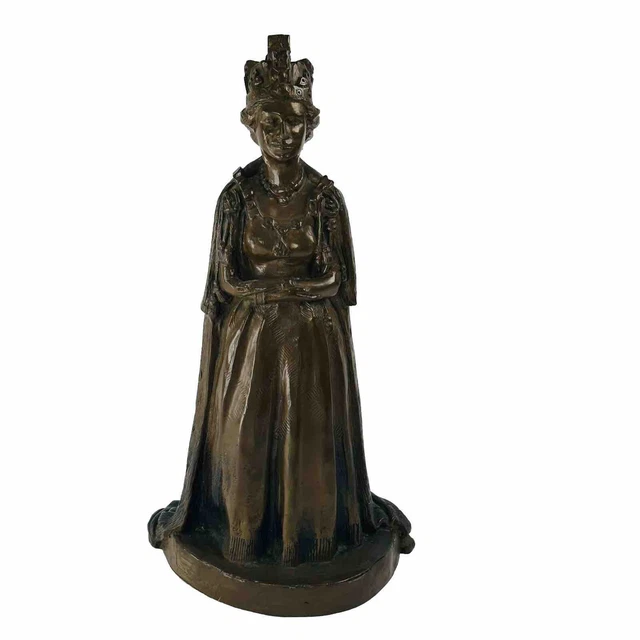 QUEEN ELIZABETH II Bronze Resin Figure Silver Jubilee By PB h28cm Circa ...