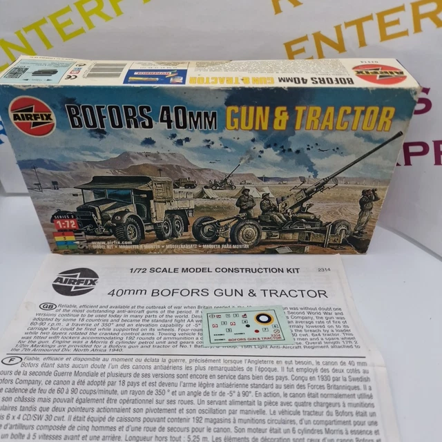 VINTAGE AIRFIX 02314 BOFORS 40mm Gun & Tractor - 1:76 Scale Unassembled ...