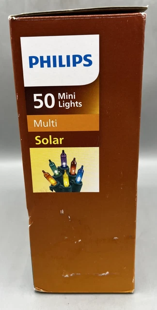 PHILIPS 50CT SMOOTH LED Solar Mini String Lights Green Wire USED Great ...