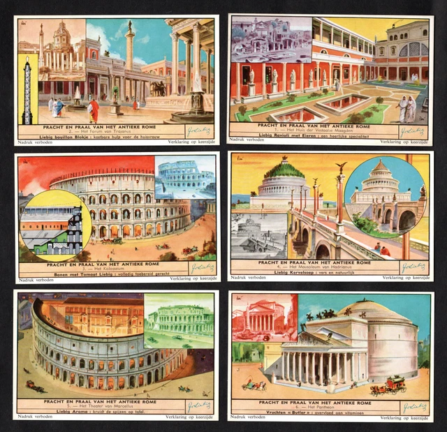 BEAUTY OF ANCIENT Rome Card Set 1957 Liebig Italy Colosseum Hadrian ...