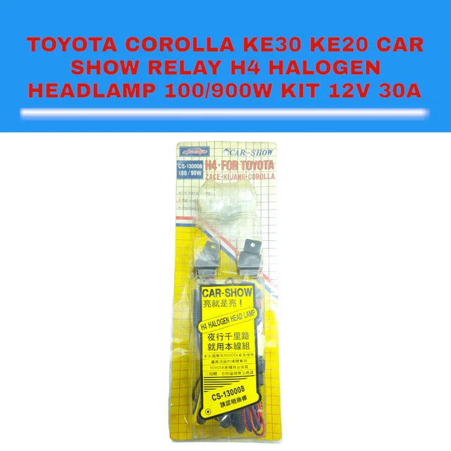 TOYOTA COROLLA KE30 KE20 Car Show Relay H4 Halogen Headlamp 100/90W Kit ...