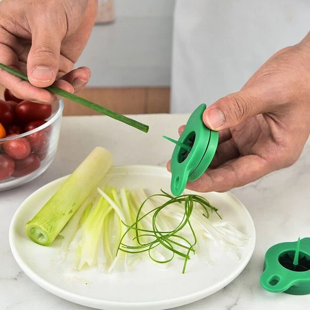 SCALLION SPRING ONION Slicer Cutter Stainless Steel Blades Kitchen Tool ...