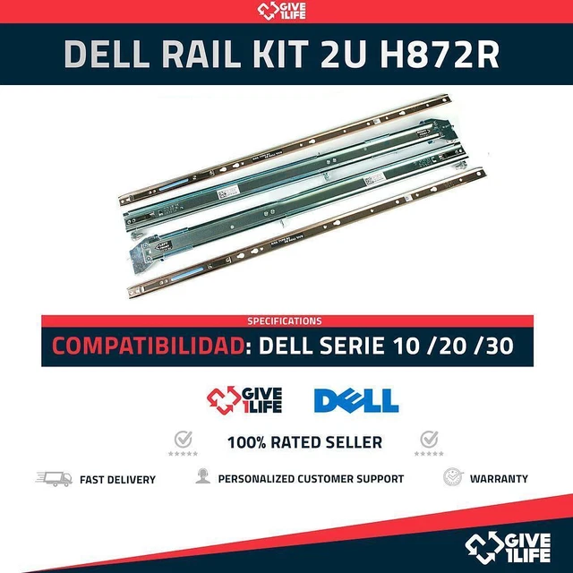 KIT RAIL DELL 2U R720 R730...H872R, J642R, D927R, K586R - Nouveau ...