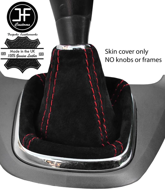 ROUGE BRODERIE VÉRITABLE Daim Vitesse Manuelle Soufflet Pour Honda Crv ...