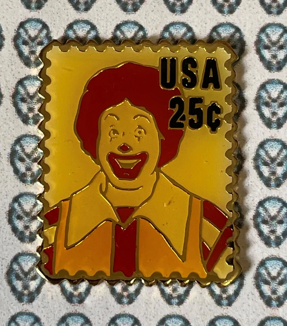 MCDONALD'S METAL LAPEL Pin Badge - Ronald 25c Stamp - Free Postage £8. ...