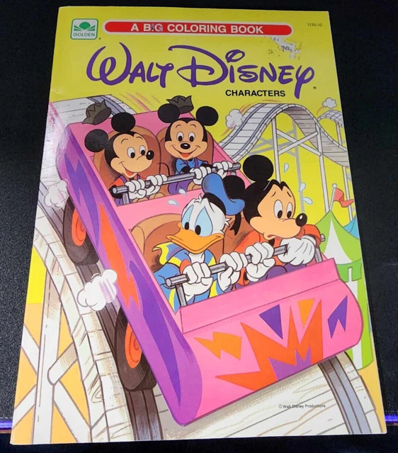 VINTAGE 1985 WALT Disney Characters Big Coloring Book Golden Mickey ...