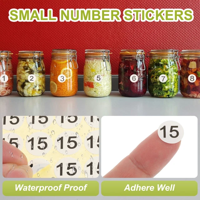 15 SHEETS/1980PCS NUMBER 15 Stickers Self-Adhesive 0.5 Inch Small Round ...