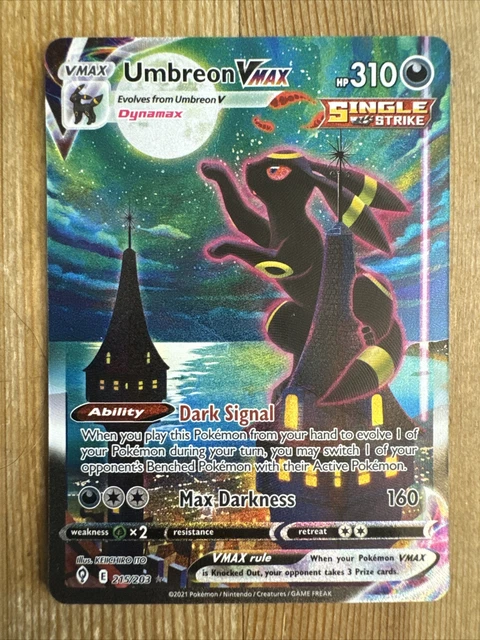 DAMAGED POKÉMON TCG Umbreon VMAX Alt Art Secret Rare Evolving Skies 215 ...