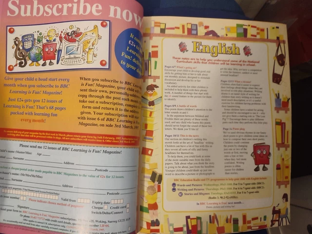 1997 RARE VINTAGE BBC Learning is Fun Magazine Comic - Issue 5 February ... 1997 RARE VINTAGE BBC Learning is Fun Magazine Comic - Issue 5 February ...